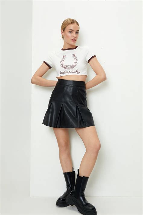 Leather Pleated Mini Skirt Outfit Ubicaciondepersonascdmxgobmx