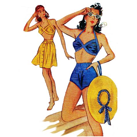 Pdf 40s Sewing Pattern Bikini And Skirt Bust 36” 915cm Download