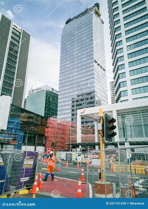 New Pwc Tower At Commercial Bay From Auckland Waterfront Editorial
