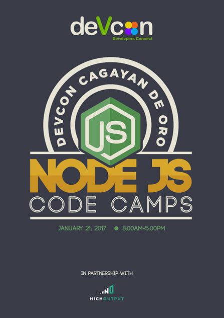 DevCon CDO Node JS Code Camp Poster Behance