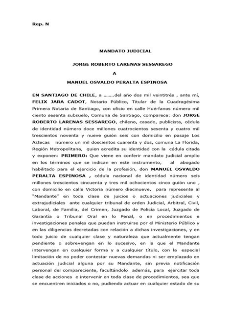 Mandato Judicial Larenas Pdf