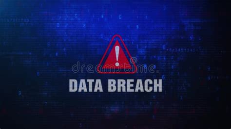Data Breach Warning Alert Error Message Flashing On Screen Computer System Crash Stock Video