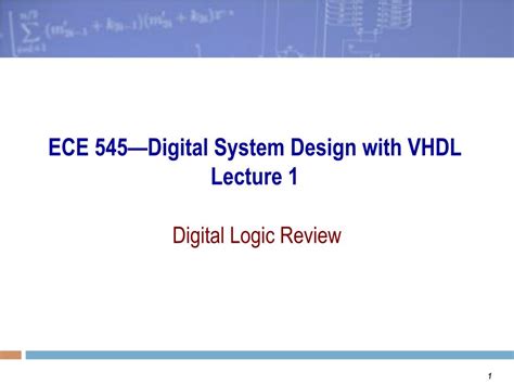 Ppt Ece Digital System Design With Vhdl Lecture Powerpoint