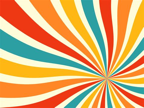 Abstract Spiral Starburst Or Sunburst Background Colorful Retro Style Stripe Backdrop 70s