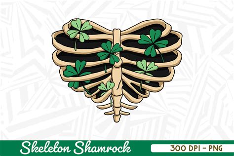 Skeleton Cage With Lucky Leaf Shamrock Graphic By Zanynoti · Creative