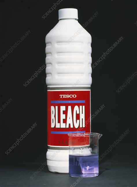 Bleach With Indicator Stock Image A500 0335 Science Photo Library