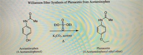 Solved Williamson Ether Synthesis Of Phenacetin From