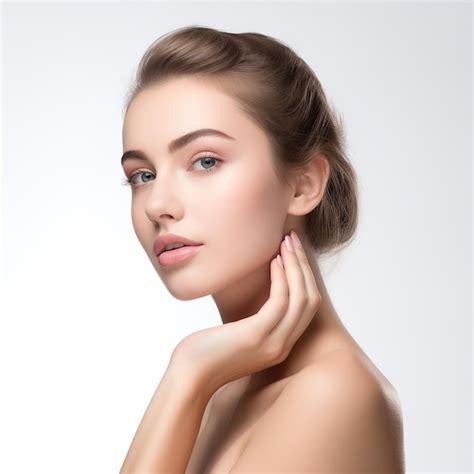 Premium Photo A Woman With A Freckles On Her Face Is Posing With A