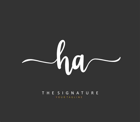 H A Ha Initial Letter Handwriting And Signature Logo A Concept Handwriting Initial Logo With