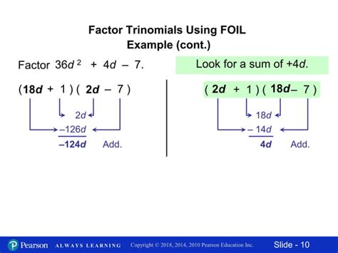 Section 13 4 Factoring Trinomials Using The Foil Method Pptx