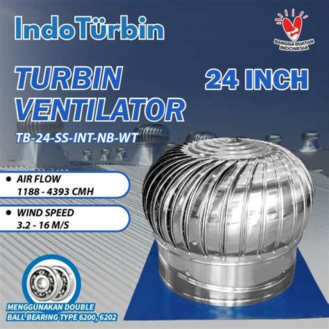 Jual Turbin Ventilator 24 Inch Turbine Roof Fan Ventilasi Exhaust Atap