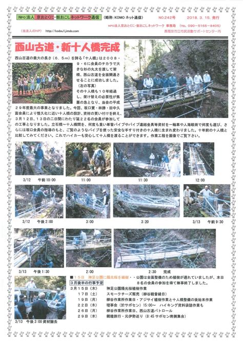 活動紹介KOMOネット通信 NO 242号 NPO法人京おとくに街おこしネットワーク 長岡京市市民活動サポートセンター