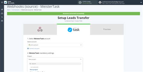 How To Connect Webhooks With MeisterTask SaveMyLeads