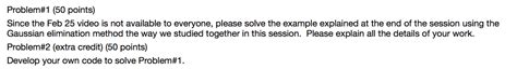 Solved Problem 1 50 Points Since The Feb 25 Video Is Not Chegg Com