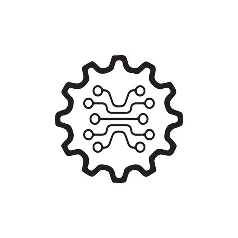 Digital Technology Gear Computer Icon Concept Circuit Board Icon