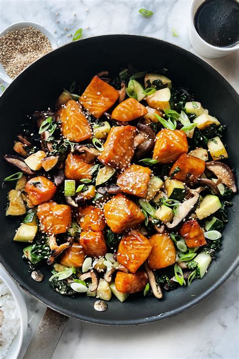 Caramelized Salmon Stir Fry