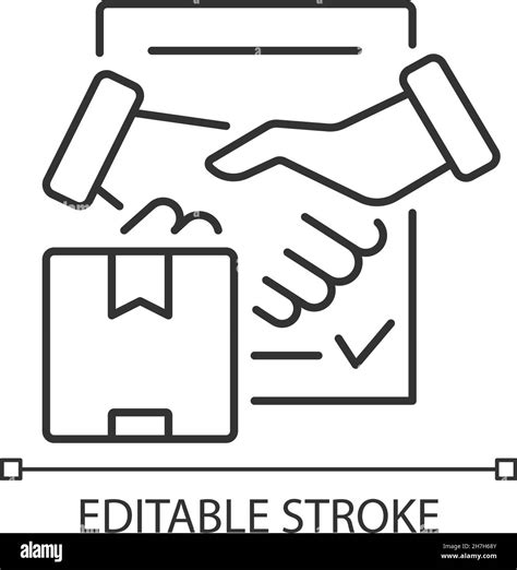 Shipment Contract Linear Icon Stock Vector Image And Art Alamy