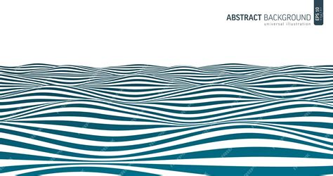 Premium Vector Abstract Black And White Striped 3d Waves Vector