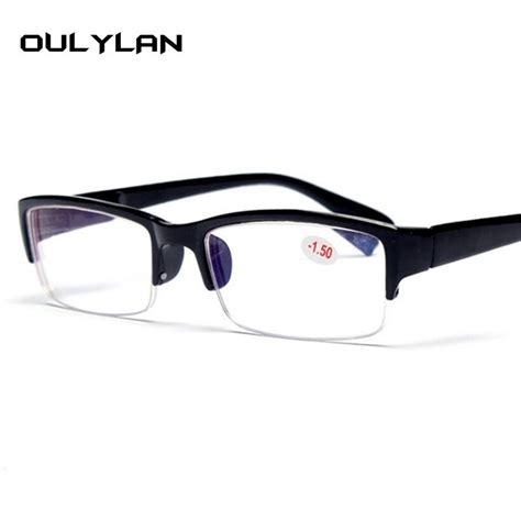 Oulylan Myopia Glasses Women Men Half Frame Prescr Grandado