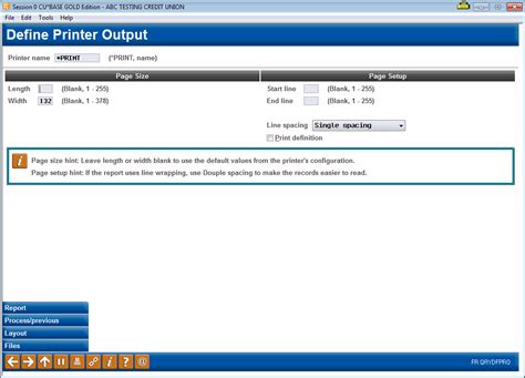 Printing The Report Printer Output