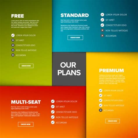 Product Features Schema Template Cards Four Services Feature Lists