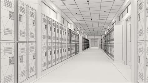 High School Hallway Drawing High School Hallway Drawing