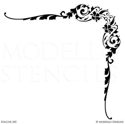 Custom Corner Stencils Ceiling Corner Patterns Wall Corners Design