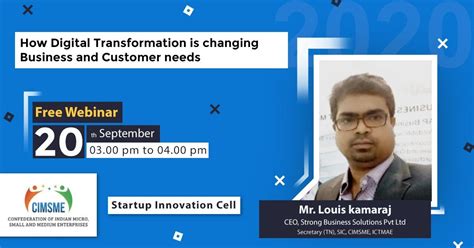 Louis Vasanth Kamaraj On Linkedin Ictmae Cimsme Entrepreneurs
