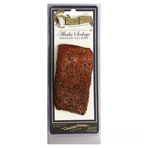 Echo Falls Smoked Salmon Alaska Sockeye Cracked Pepper Flavor Foodland
