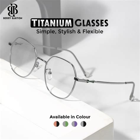 Jual Berrybarton Kacamata Segi Enam Retro Titanium Anti Radiasi Blueray Photocromic Wanita Pria