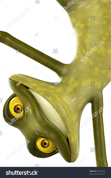 Frog Cartoon Side Down Pose Stock Illustration 93915403