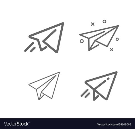 Send Message Line Icon Set Mail Royalty Free Vector Image
