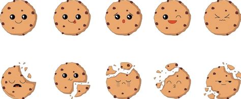 Premium Vector Cute Choco Chip Cookies