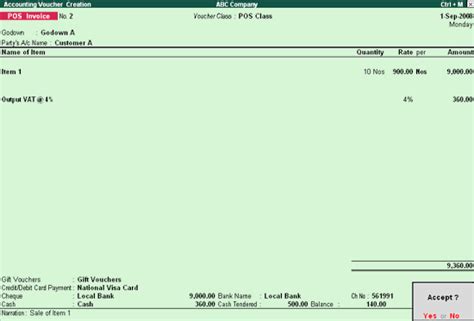 Creating A POS Invoice Using Voucher Class