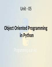 Understanding Object-Oriented Programming in Python: Concepts, | Course Hero