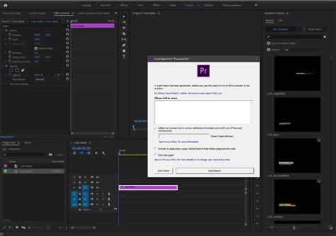 premiere pro 2020 crash after importing anything adobe community