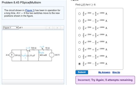 Solved The Circuit Shown In Figure 1 Has Been In Operation