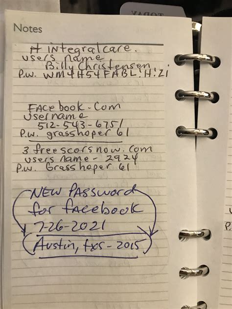 New Password For Facebook Login Notes Info Save Quick Report
