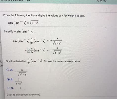 Solved 30 Ot Du Prove The Following Identity And Give The