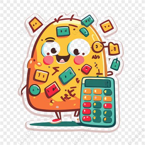 계산기 클립 아트와 귀여운 Blob 재미있는 만화 캐릭터 벡터상표 Png 일러스트 무료 다운로드 Lovepik