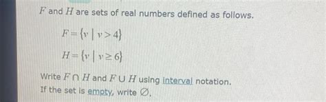 Solved F And H Are Sets Of Real Numbers Defined As Follows
