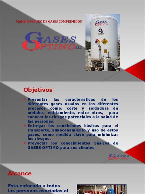Manejo Seguro De Gases Comprimidos Gases Optimo Pdf Gas Natural Gases