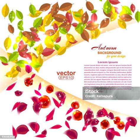 秋は紅葉夏の花の花びらと季節の背景ベクトルの図 しおれているのベクターアート素材や画像を多数ご用意 しおれている まぶしい