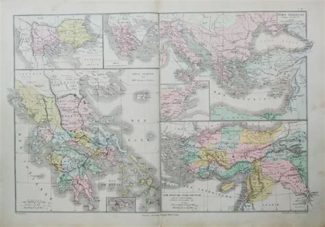 Carte GÉographique Ancienne Grece Ancienne And Asie Mineure Eur 15 00