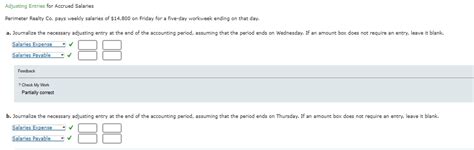 Solved Adjusting Entries For Accrued Salaries Perimeter Chegg Com