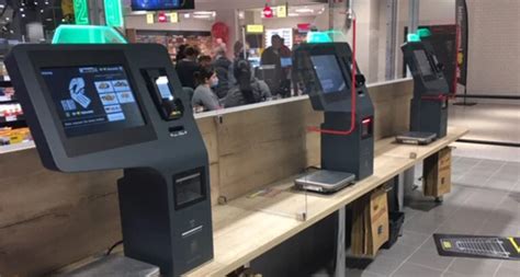 Compact Self Checkout Terminals In Use At Edeka Pyramid