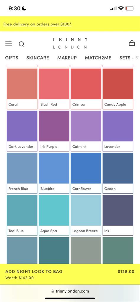 Makeup Color Chart
