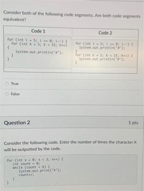 solved consider both of the following code segments are