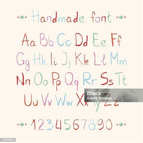 Hand Drawn Font Complete Abc Alphabet Set Letters And Numbers向量圖形及更多人體