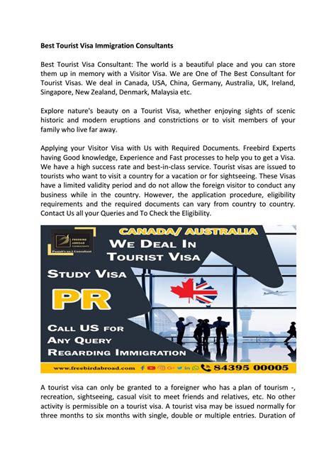 Best Tourist Visa Immigration Consultants By Freebirdabroad Issuu